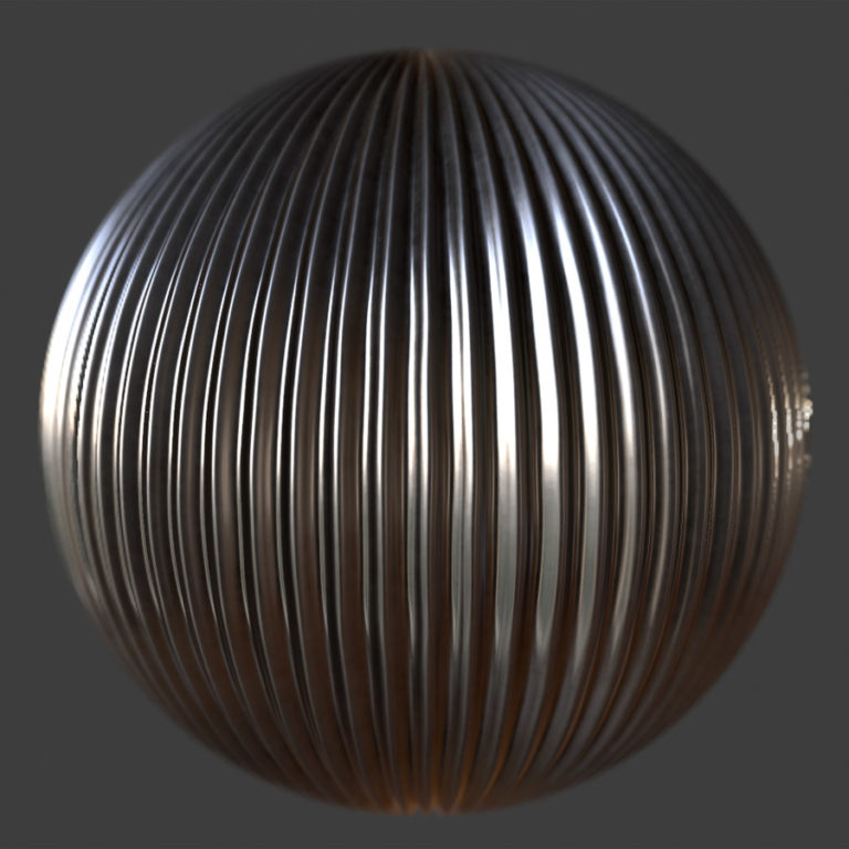 Ribbed Metal 1 PBR Material - Texture Download